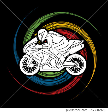 Motorcycle racing side view graphic vector. - Stock Illustration ...