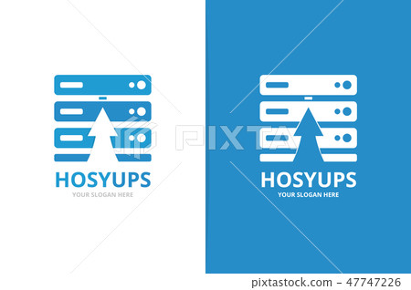 Host and arrow up logo combination. Unique data... - Stock Illustration ...