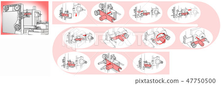 Movement flow diagram of machining center parts. - Stock Illustration ...