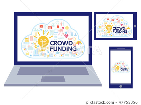 Responsive flat design of Cloud Funding's... - Stock Illustration ...