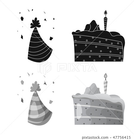 Vector design of party and birthday sign. Set... - Stock Illustration ...