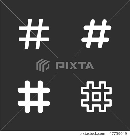 Hashtag icons set. - Stock Illustration [47759049] - PIXTA