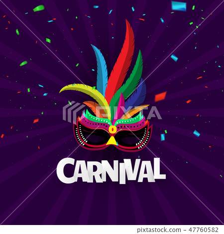 Carnival mask. Happy festive concept with musical, - Stock Illustration ...
