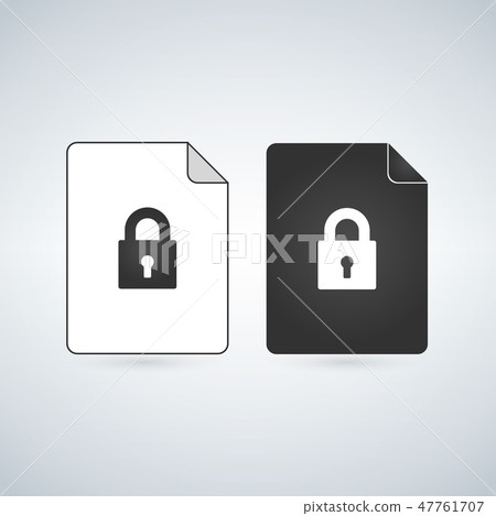 Document Lock Icon Vector. - Stock Illustration [47761707] - PIXTA