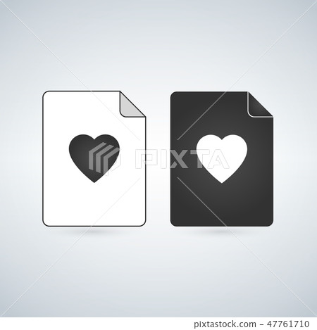 Favorite Document file vector icon with heart. - Stock Illustration ...