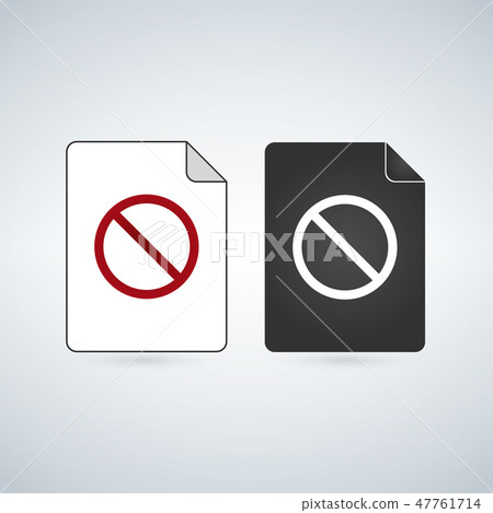 Document file vector icon with forbid sign - Stock Illustration ...