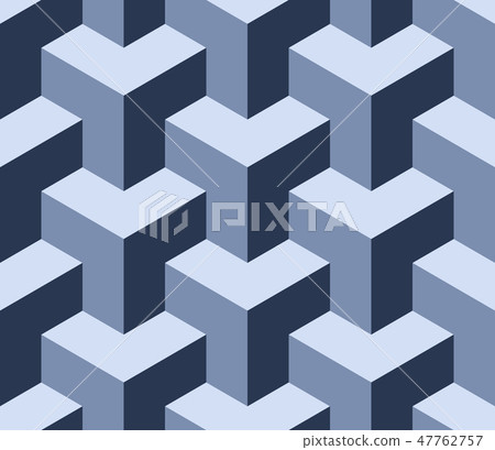 Seamless geometric isometric pattern. 3D illusion. - Stock Illustration ...