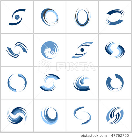 Design elements set. Rotation and spiral movement. - Stock Illustration ...