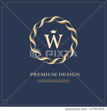 Emblem of the weaving circle. Monogram Letter W - Stock Illustration ...