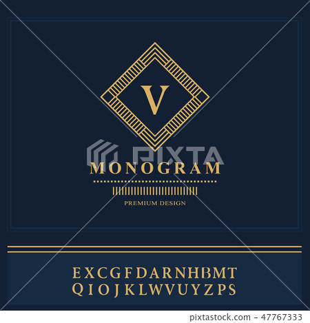 Geometric Monogram logo. Abstract English letters - Stock Illustration ...