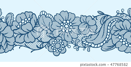 Seamless lace pattern with flowers. - Stock Illustration [47768582] - PIXTA