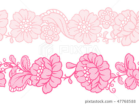 Seamless lace pattern with flowers. - Stock Illustration [47768588] - PIXTA