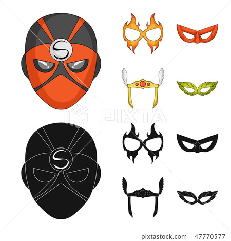 Vector illustration of hero and mask logo. Set...-插圖素材 [47770577] - PIXTA圖庫