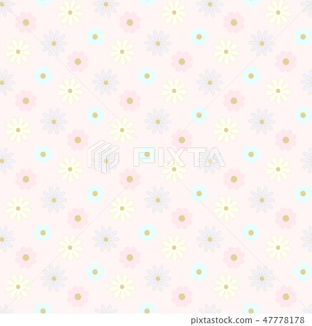 Spring pink floral pattern - Stock Illustration [47778178] - PIXTA