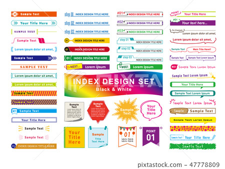 Headline title design set color 3 - Stock Illustration [47778809] - PIXTA