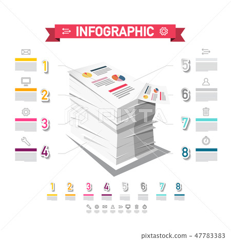 Infographic Design with Stack of Paper - Stock Illustration [47783383 ...