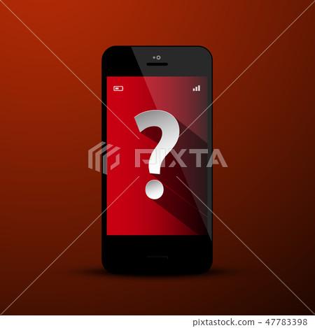 Question Mark Symbol on Mobile Phone Screen - Stock Illustration ...
