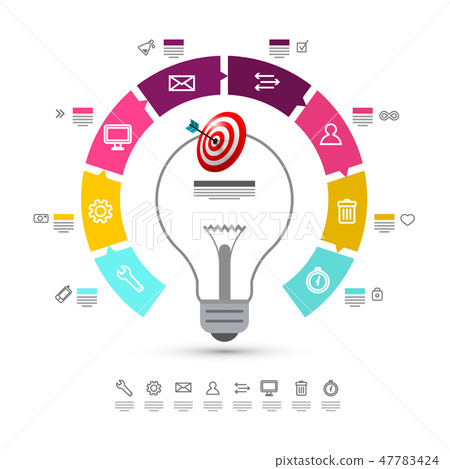 Infographic Layout with Data Flow Concept - Stock Illustration ...