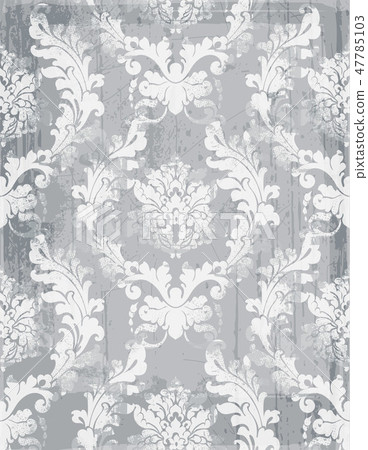 Rococo texture pattern Vector. Floral ornament - Stock Illustration ...