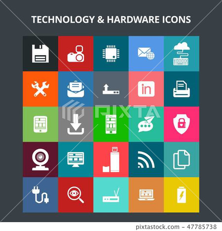 Technology and Hardware Icons - Stock Illustration [47785738] - PIXTA