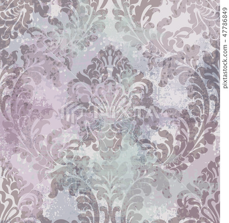 Rococo texture pattern Vector. Floral ornament - Stock Illustration ...