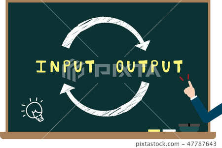 Blackboard image of input and output - Stock Illustration [47787643 ...