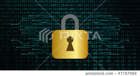 secure digital data connection with lock binary... - Stock Illustration [47787988] - PIXTA