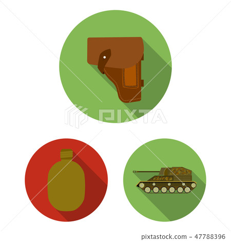 Army and armament flat icons in set collection... - Stock Illustration ...