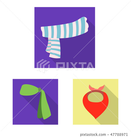 Vector design of scarf and shawl logo. Set of... - Stock Illustration ...