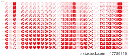 Various prohibited mark sets - Stock Illustration [47789556] - PIXTA