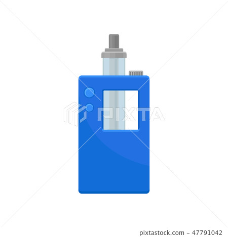 Bright blue vaporizer with small buttons and... - Stock Illustration ...