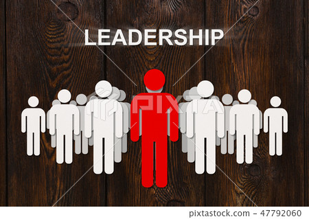 Leadership concept. Paper men on wooden background - Stock Illustration ...