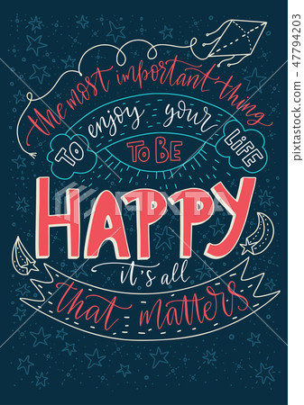 Positive vector lettering card. - Stock Illustration [47794203] - PIXTA