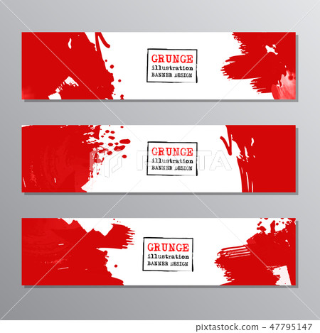 Set of red paint, ink brush strokes - Stock Illustration [47795147] - PIXTA