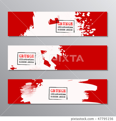 Set of red paint, ink brush strokes - Stock Illustration [47795156] - PIXTA