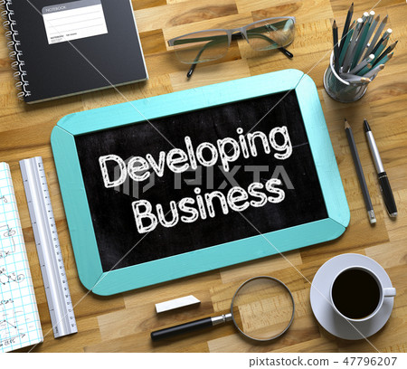 Developing Business Concept on Small... - Stock Illustration [47796207 ...
