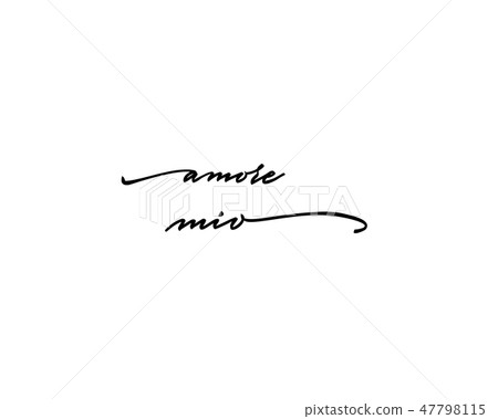 Amore mio Happy Valentine's Day Hand Lettering...-插圖素材 [47798115] - PIXTA圖庫