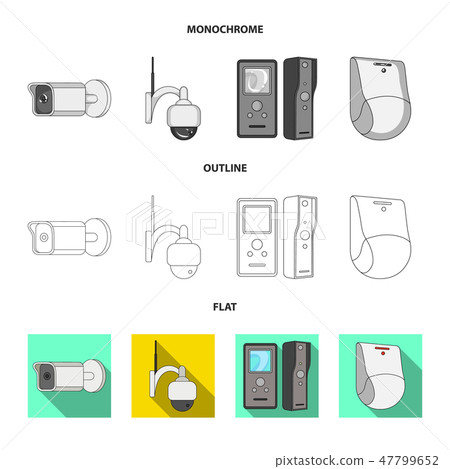 Vector design of cctv and camera symbol. Set of... - Stock Illustration ...
