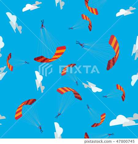 Seamless pattern Skydiving, parachuting and... - Stock Illustration ...