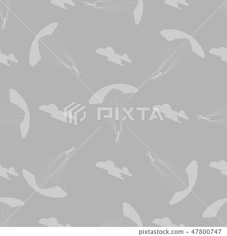 Seamless pattern. Skydiver flying with... - Stock Illustration ...