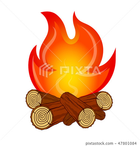 The fire on fire wood vector - Stock Illustration [47801084] - PIXTA