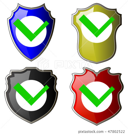 Security Check Icon, Shield Logotype, Protect... - Stock Illustration ...