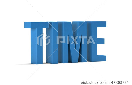 Time word. 3D Render illustration in white... - Stock Illustration ...
