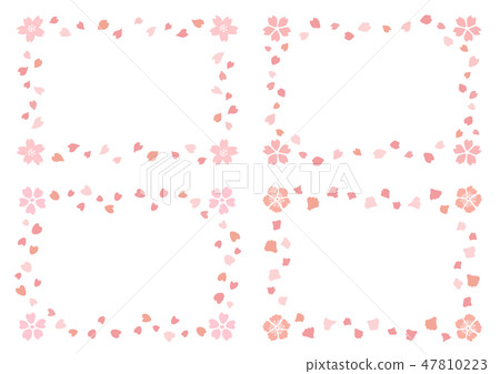 Hand-painted cherry tree frame 4 - Stock Illustration [47810223] - PIXTA