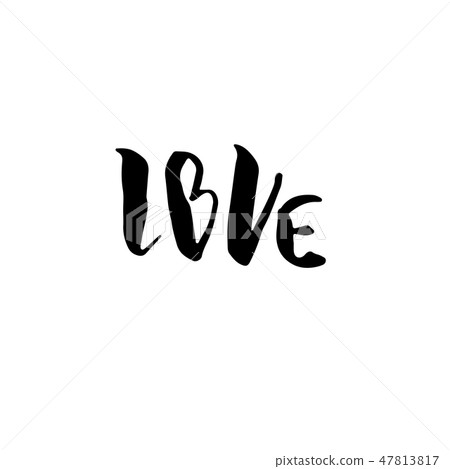 Love. Handdrawn calligraphy for Valentines day.... - Stock Illustration ...