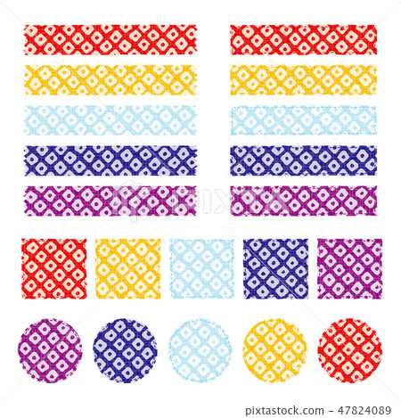 Japanese Pattern Scallop Pattern Material Set - Stock Illustration ...
