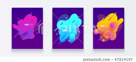 Abstract design set of liquid shapes. Fluid vector - Stock Illustration ...
