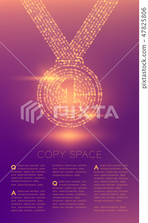 Medal number one shape wireframe polygon - Stock Illustration [47825806 ...