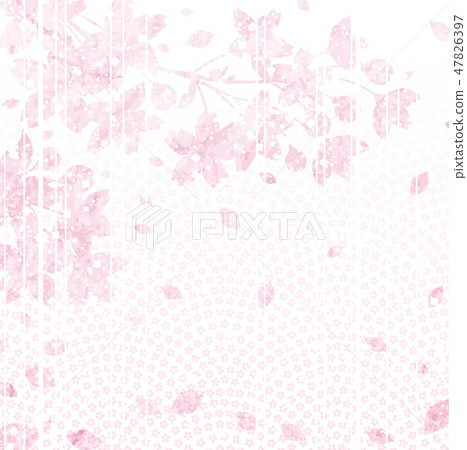 Sakura Sakura Shark Komon Background Material - Stock Illustration ...