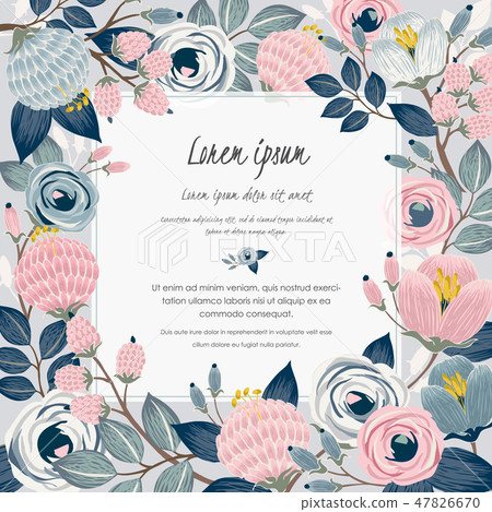 Vector illustration of a floral frame in spring - Stock Illustration ...